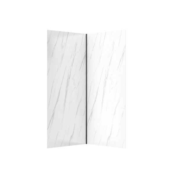 DREAMWERKS 36'' W 78.5'' H Semi-Frameless Neo-angle Reversible Shower Kit - Wayfair Canada